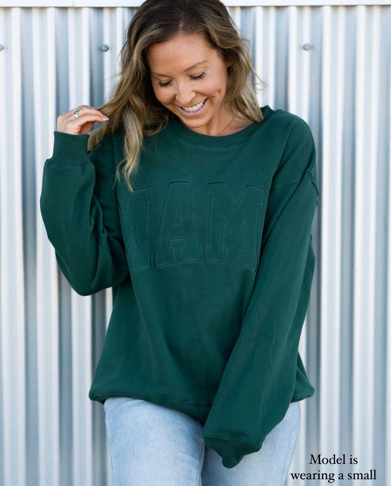 MAMA Drop Shoulder Crew - Emerald Green *updated fit* – Brooklyn Grace