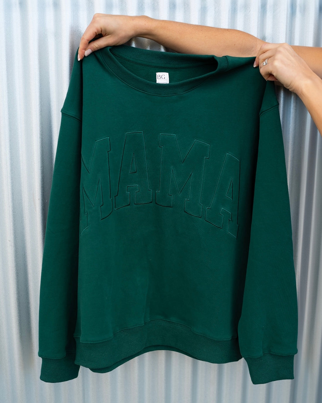 MAMA Drop Shoulder Crew - Emerald Green *updated fit* – Brooklyn Grace