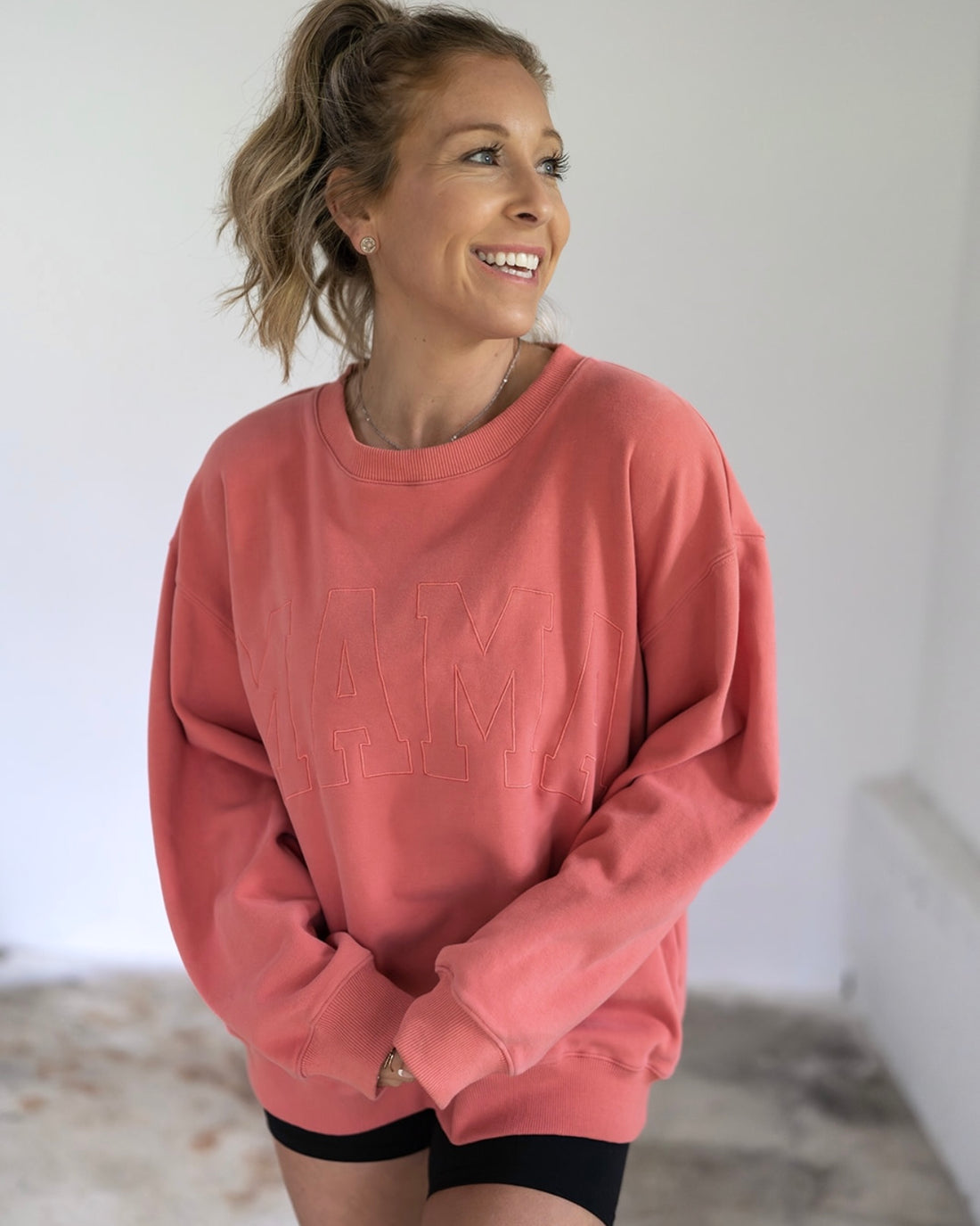 MAMA Drop Shoulder Crewneck - ROUGE RED – Brooklyn Grace